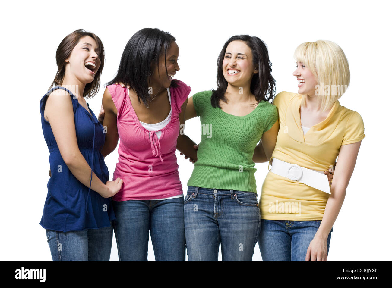 Four women hugging hi-res stock photography and images - Alamy