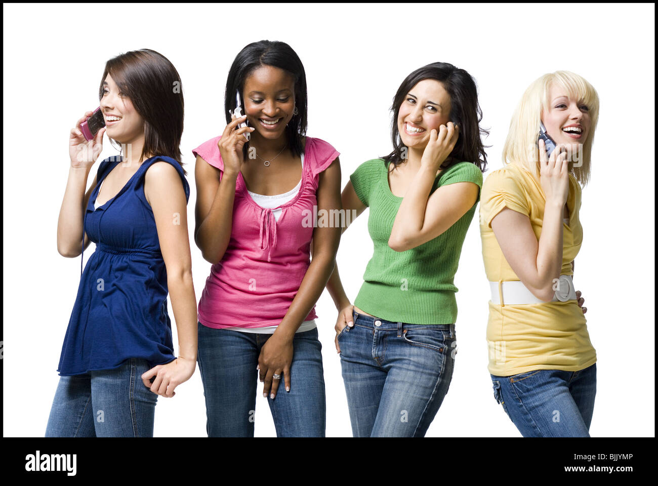 Talking on cell phones hi-res stock photography and images - Alamy