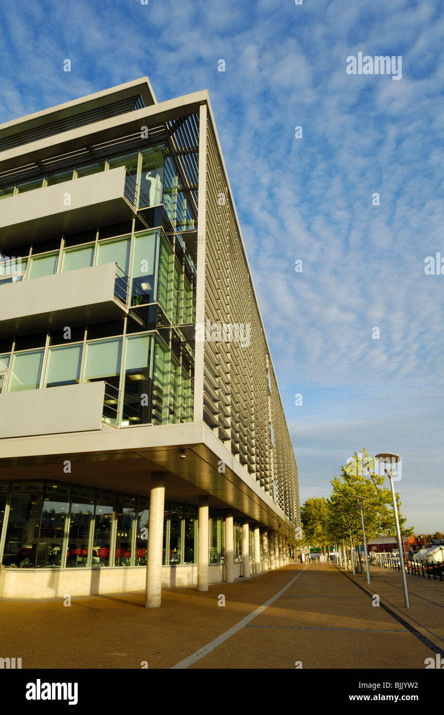 Modern architecture at the Bristol Docks development along Porto Quay ...