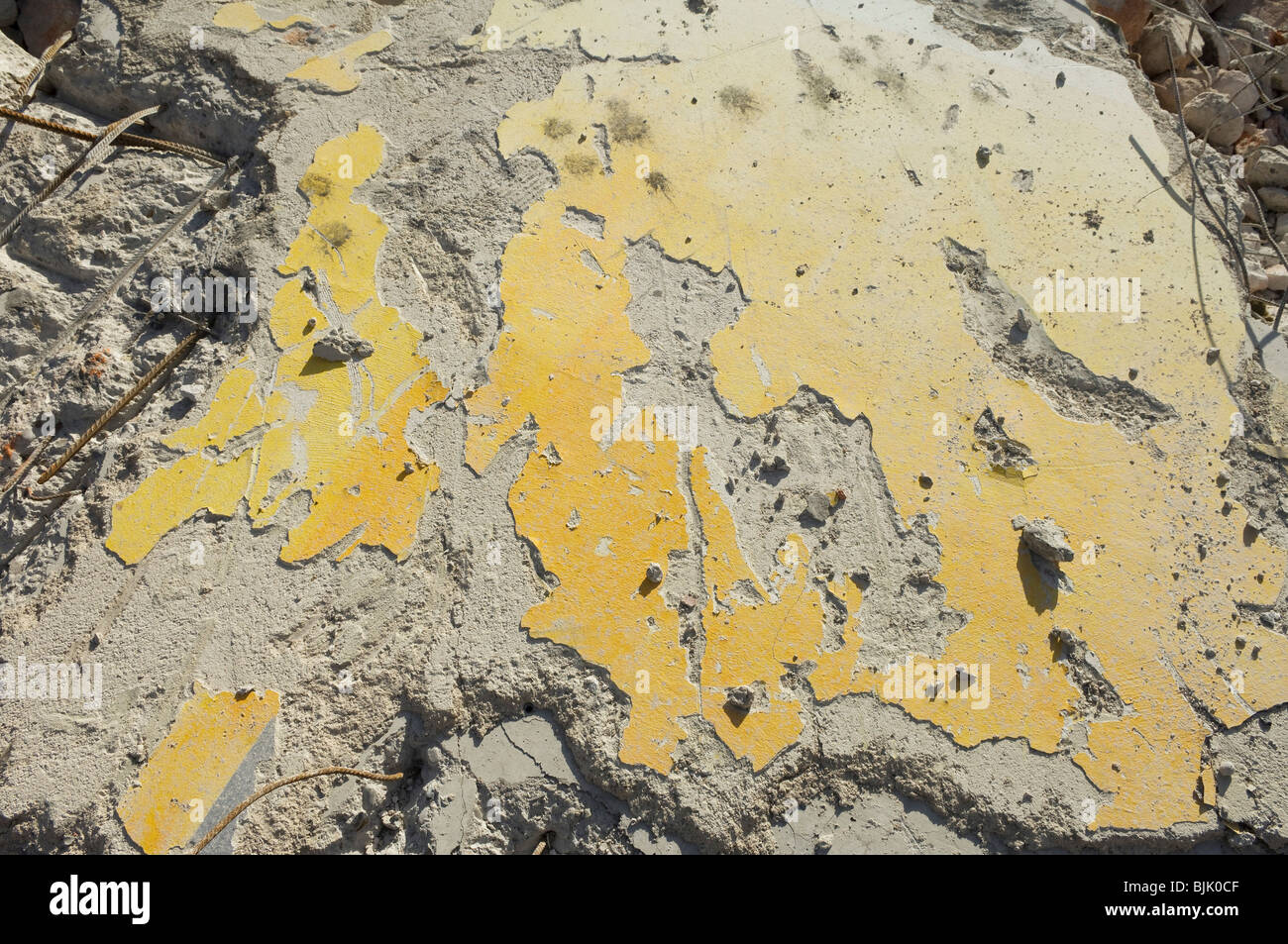 Rubble, wall element with paint rests, close-up Stock Photo - Alamy