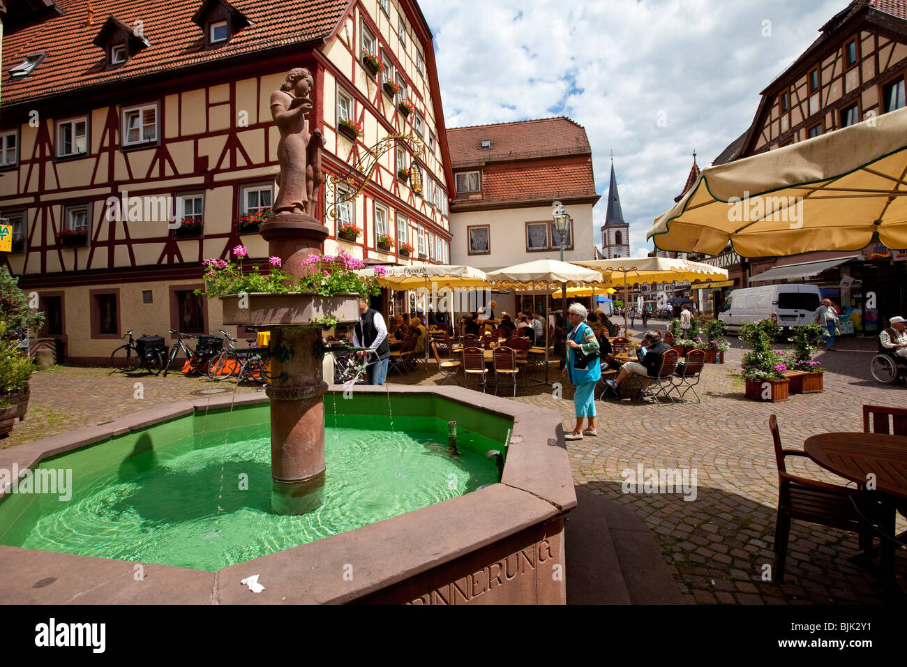 Historic town centre of Lohr am Main, Hesse, Germany, Europe Stock ...