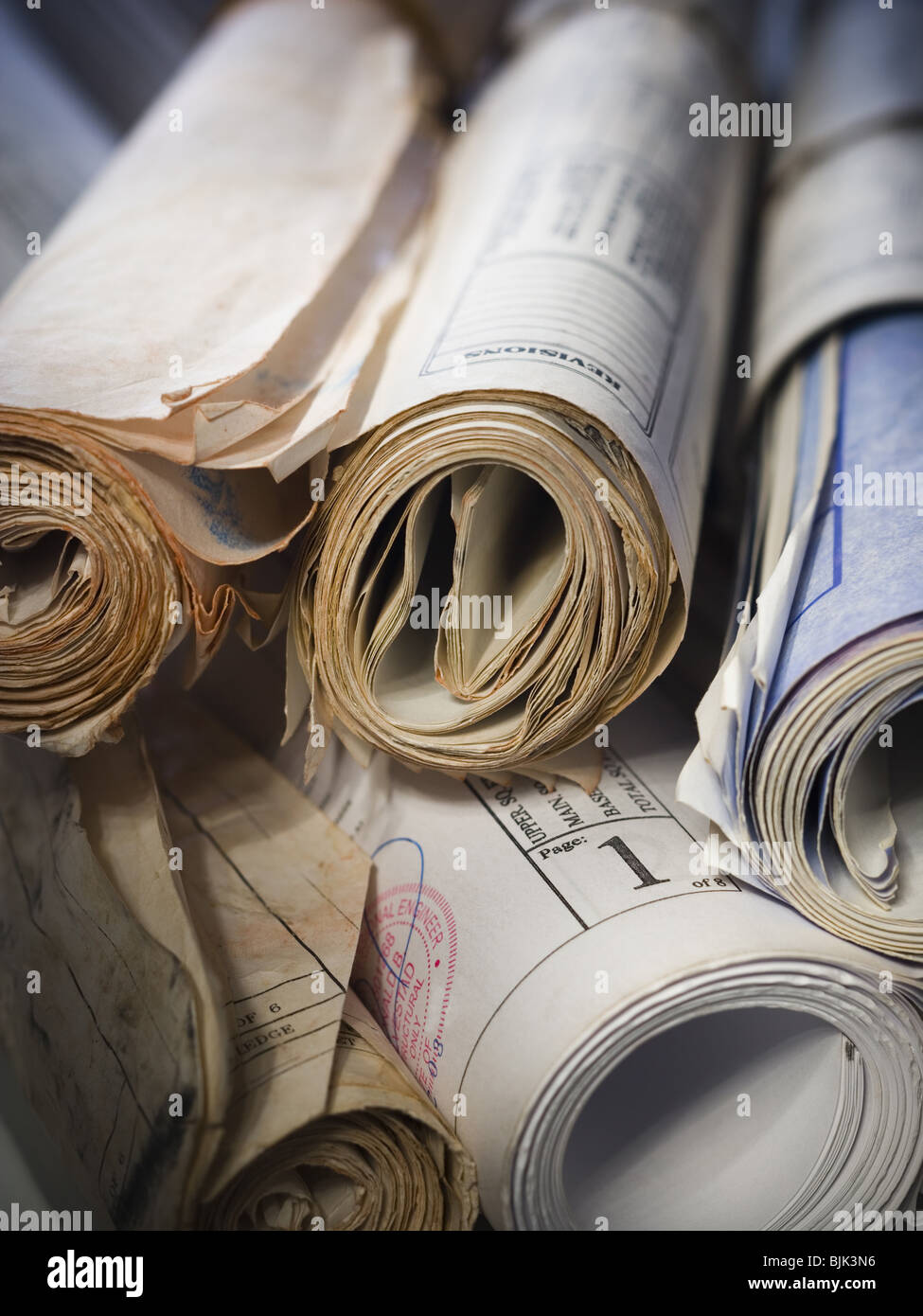 Rolled up drawings hi-res stock photography and images - Alamy