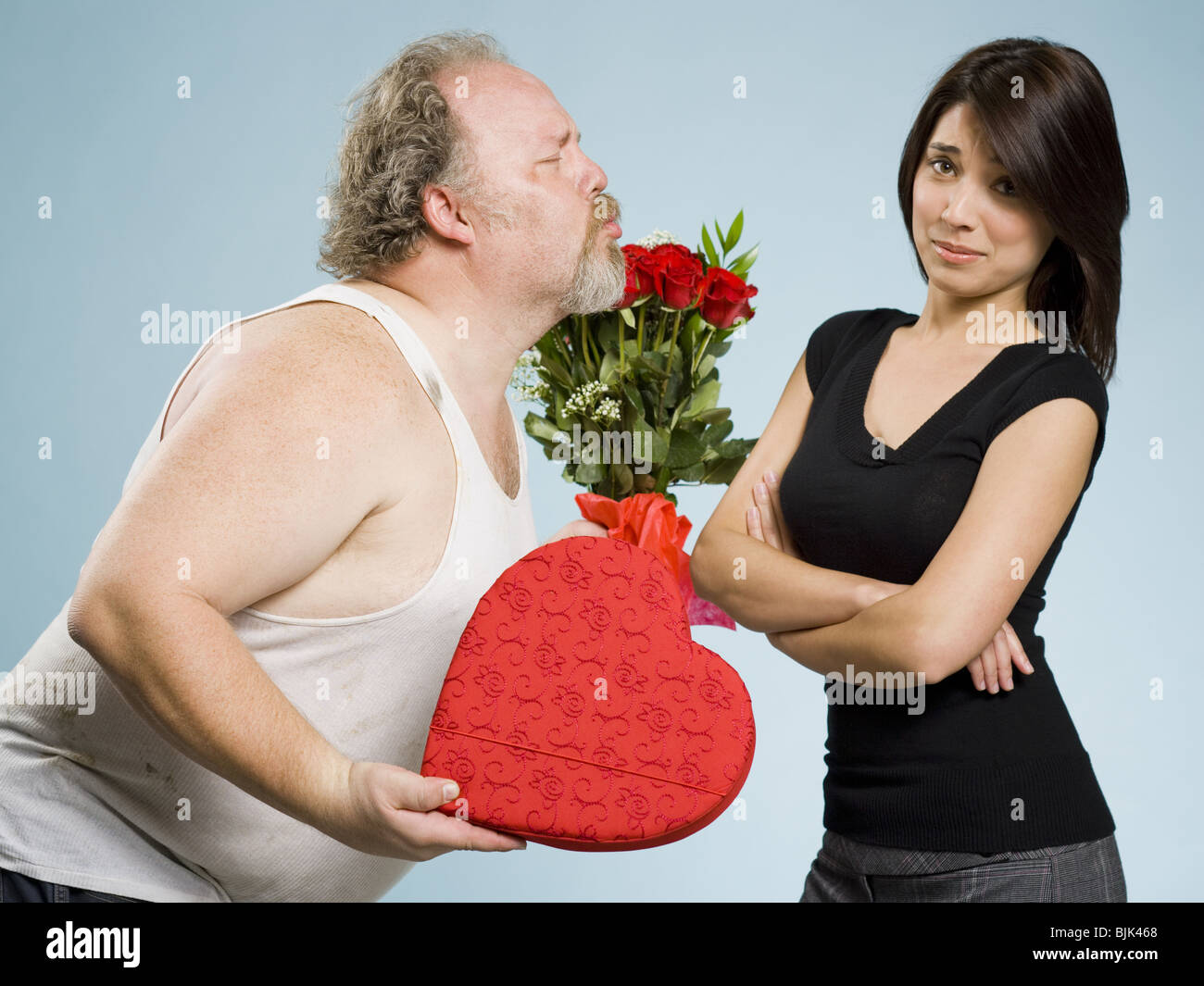Disheveled man red roses heart hi-res stock photography and images - Alamy