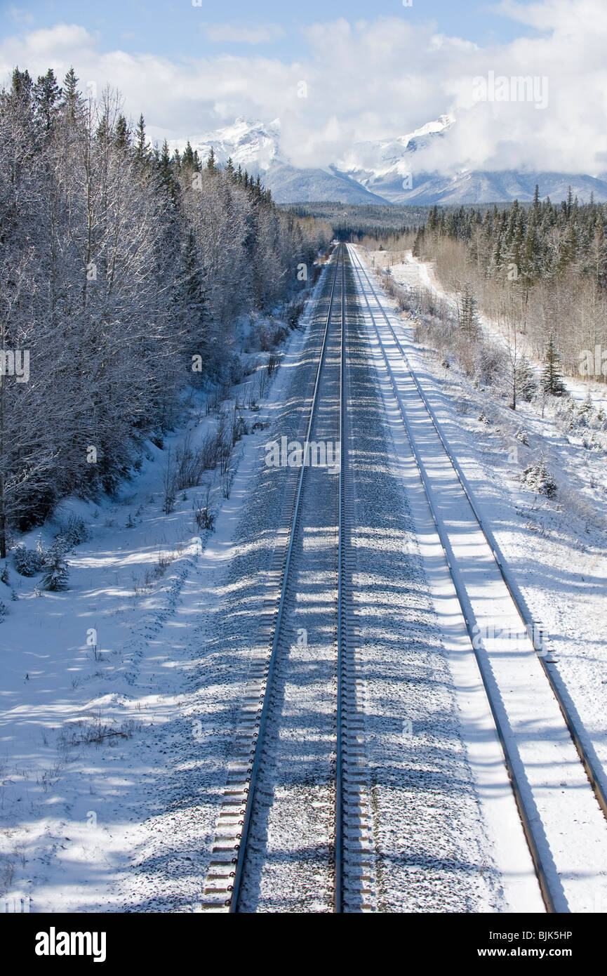A straight section of train tracks Stock Photo - Alamy