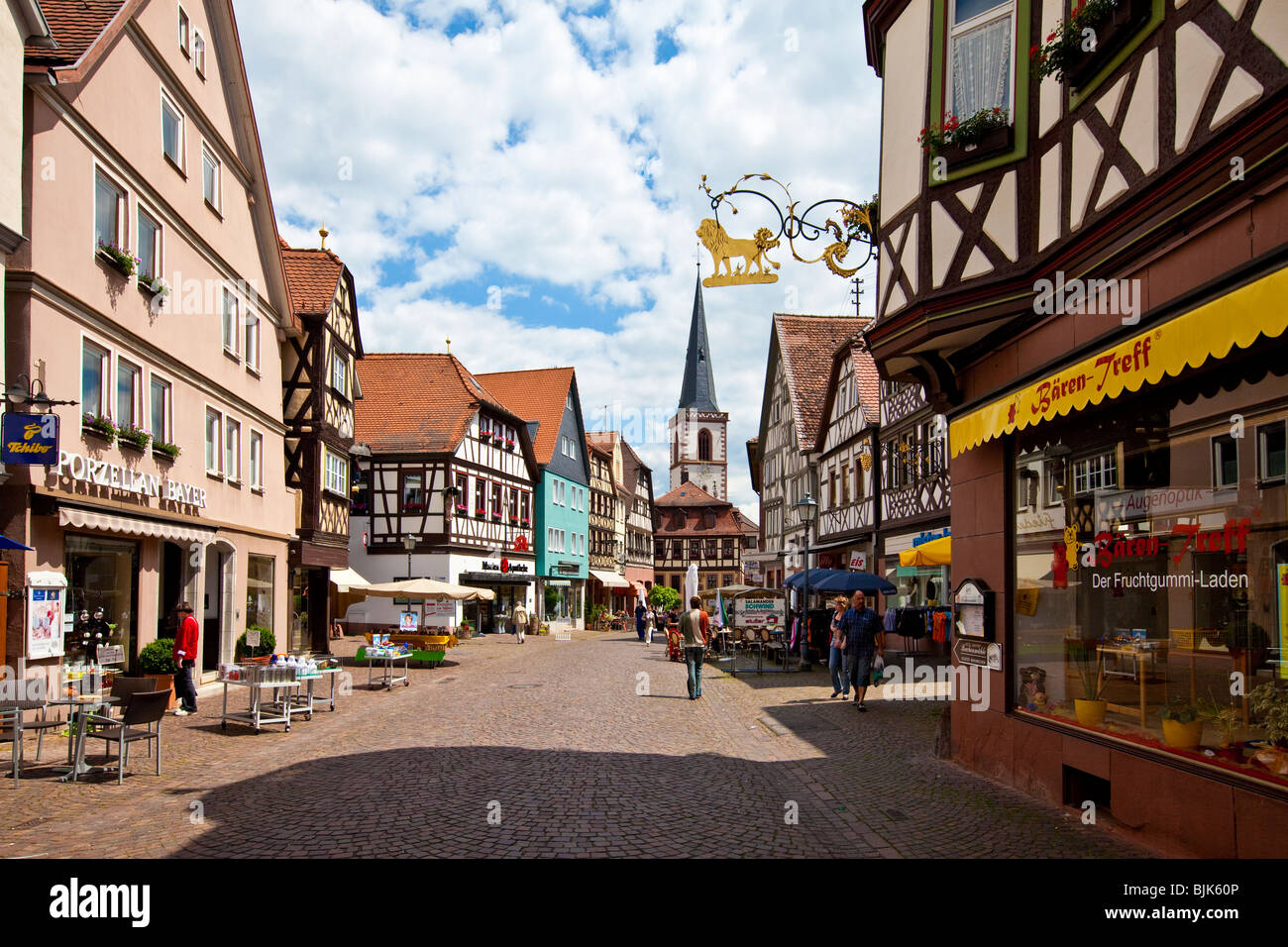 Historic town centre of Lohr am Main, Hesse, Germany, Europe Stock ...