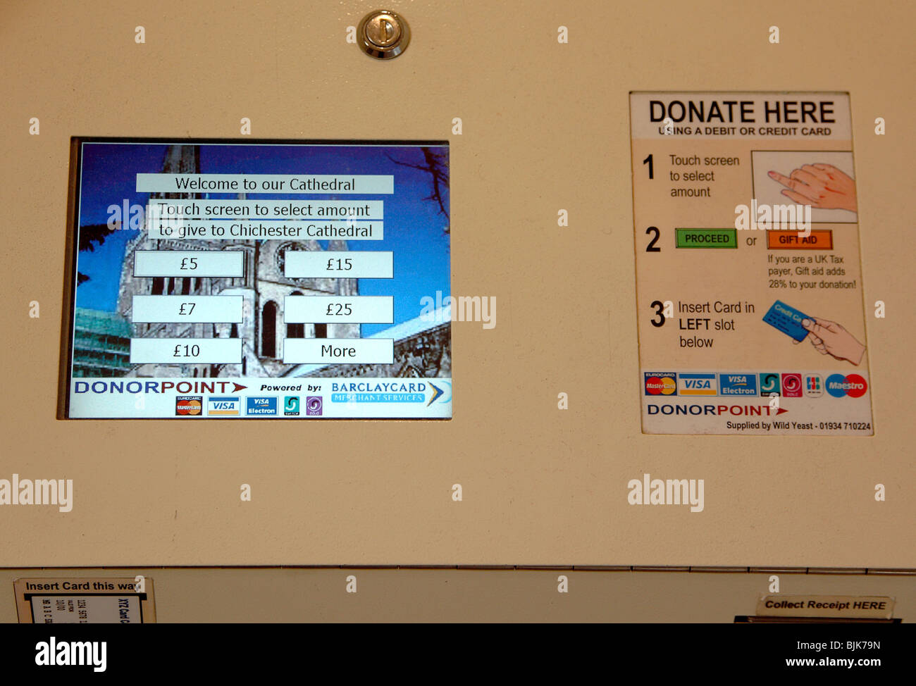 England, West Sussex, Chichester, Multi Lingual Donorpoint Machine for ...
