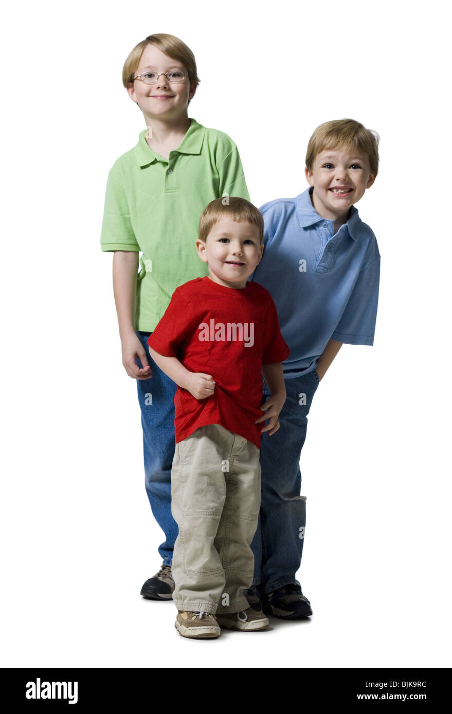 Three boys family photo Cut Out Stock Images & Pictures - Alamy