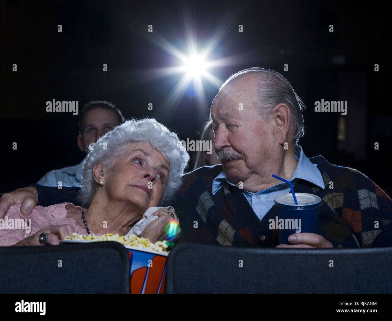 Two couples sit in cinema hi-res stock photography and images - Alamy