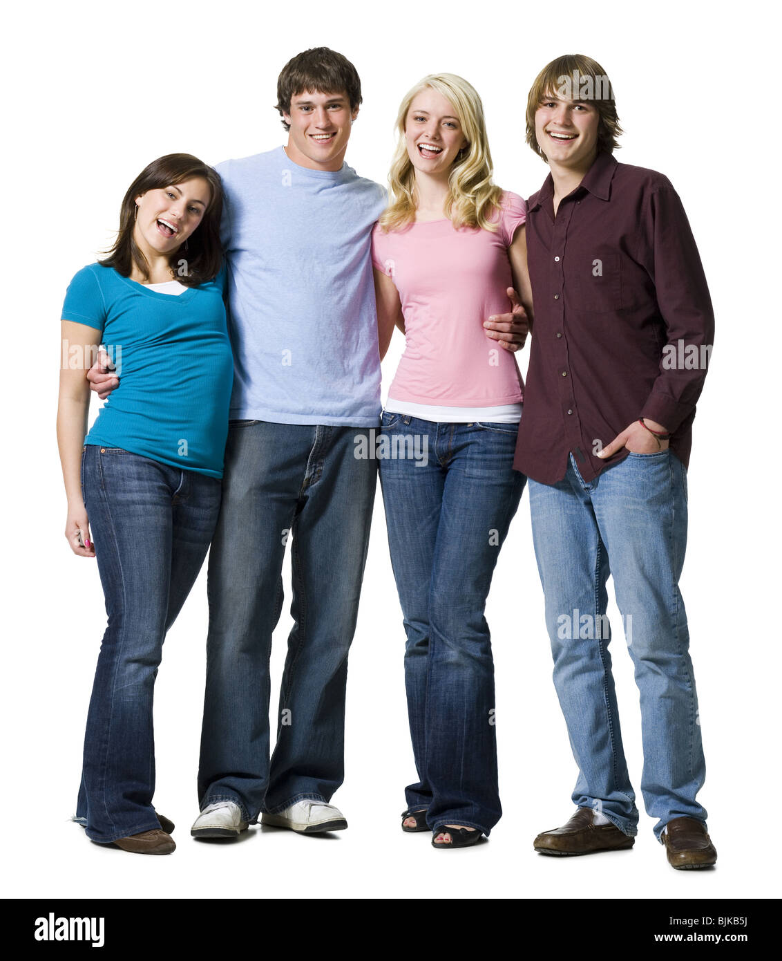 Four teens, silhouette hi-res stock photography and images - Alamy