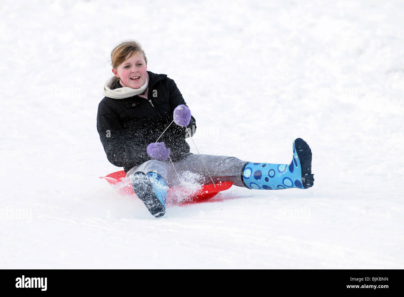 Young Girl Sledding Down Hill Perth Cut Out Stock Images And Pictures Alamy
