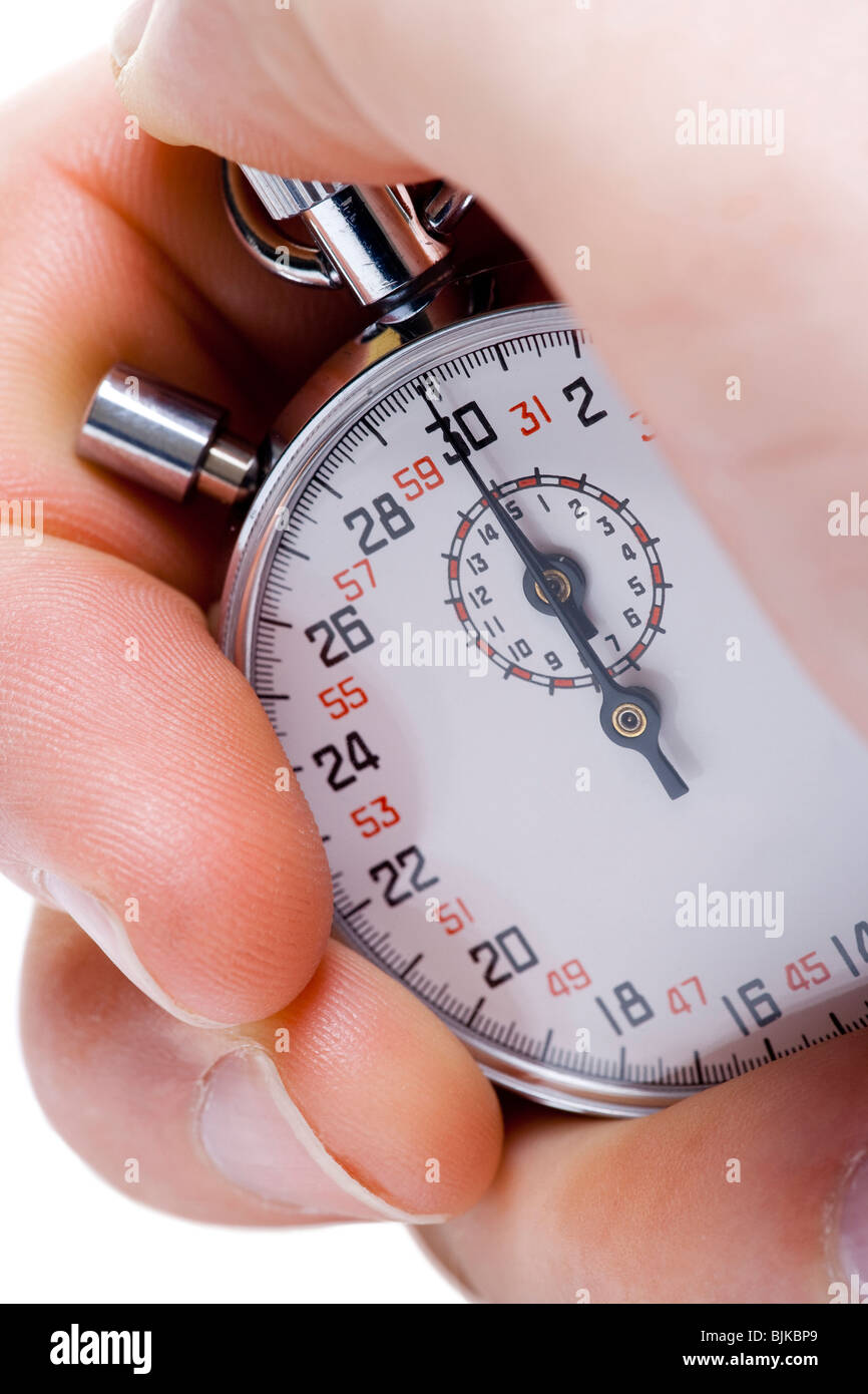 Hand with stopwatch Stock Photo - Alamy