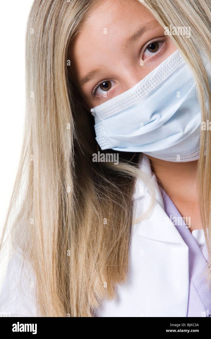 Closeup of girl with surgical mask Stock Photo - Alamy