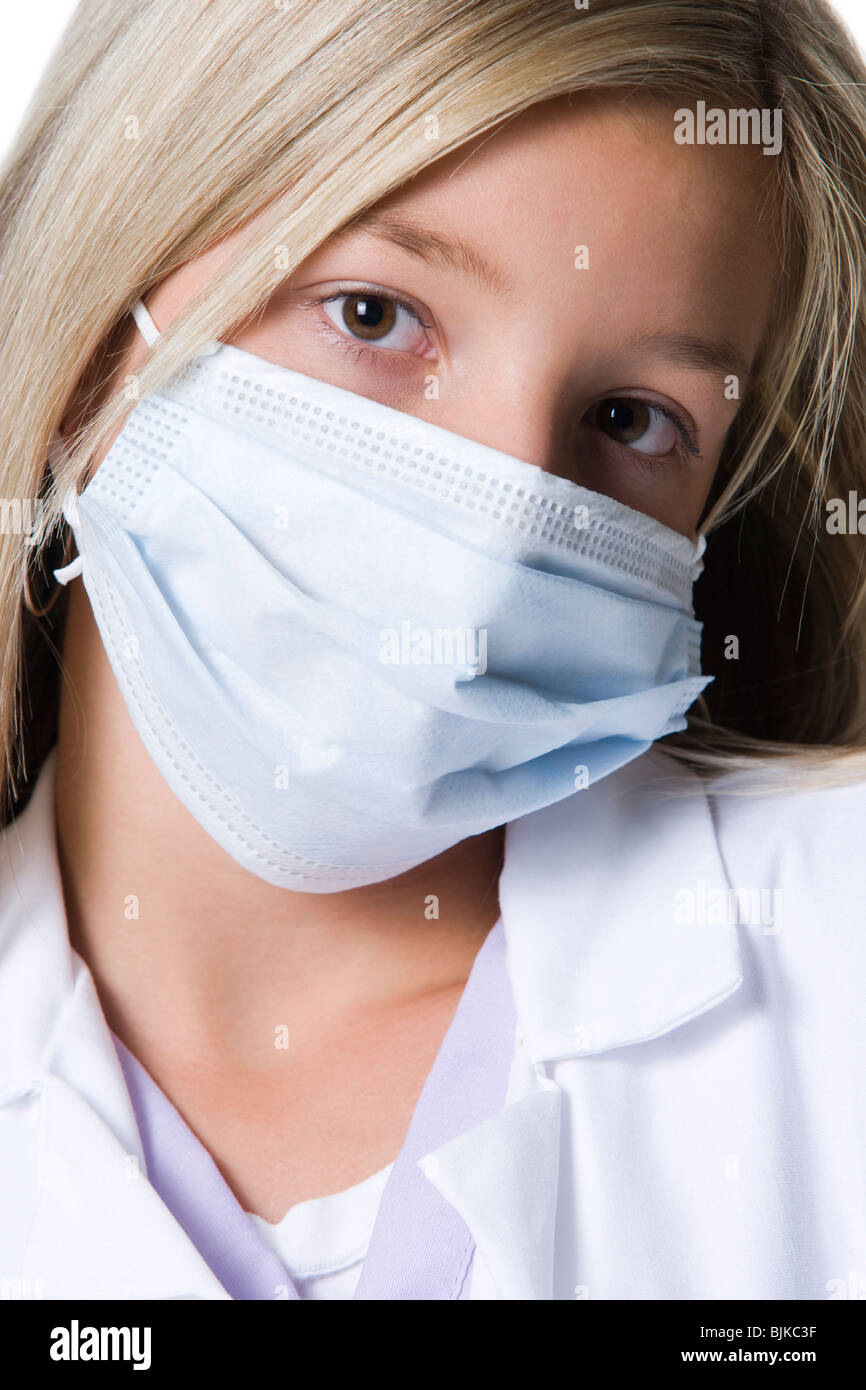 Closeup of girl with surgical mask Stock Photo - Alamy