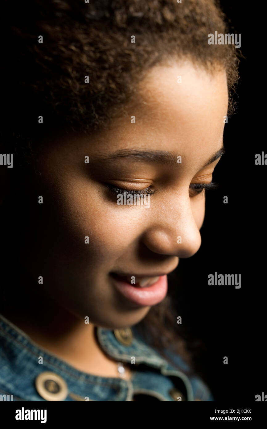 Portrait of girl smiling Stock Photo - Alamy