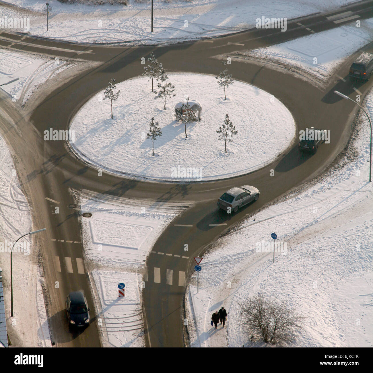Aerial photo, Werries, roundabout, Hamm, Ruhr area, North Rhine ...