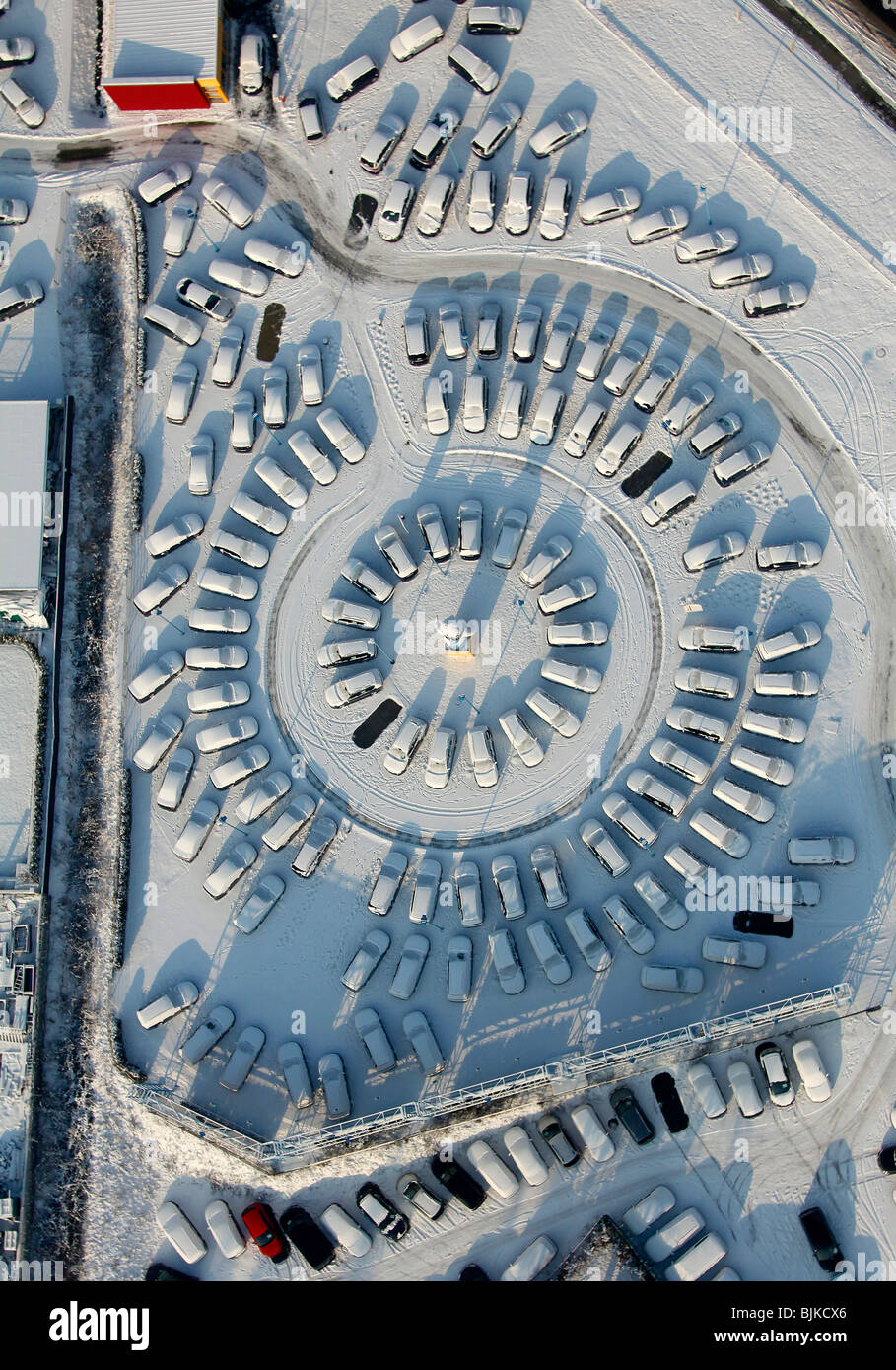 Aerial photo, Bockum-Hoevel Automeile Potthoff, car dealer, Hamm, Ruhr ...