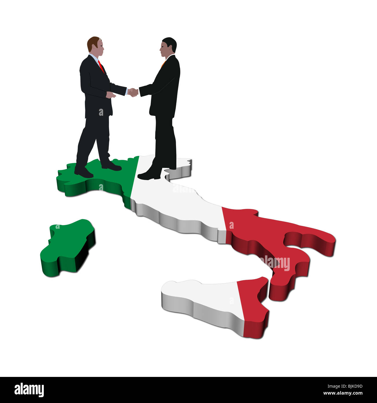 Business people shaking hands on Italy map flag illustration Stock ...