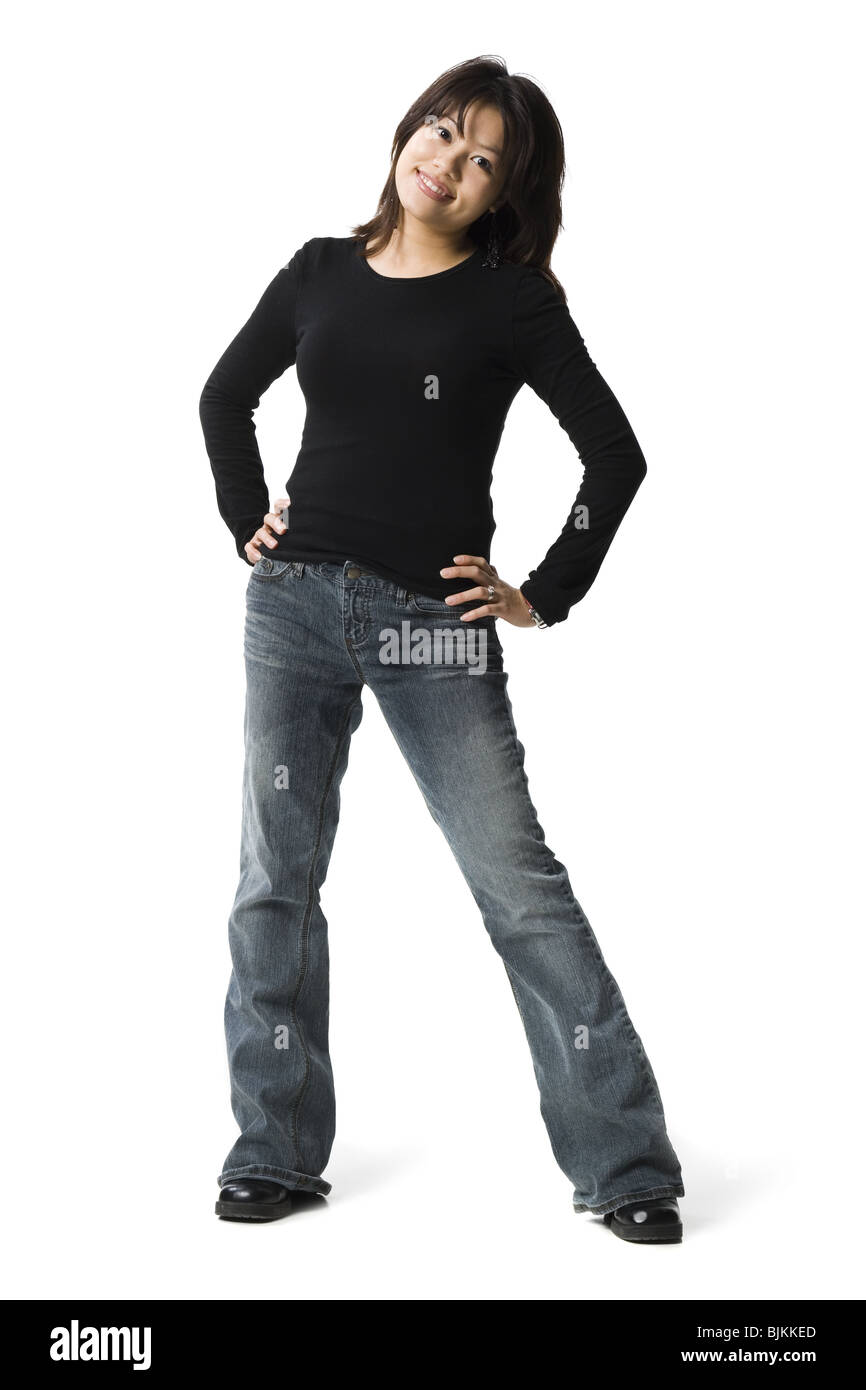 Woman silhouette hands on hips Cut Out Stock Images & Pictures - Alamy