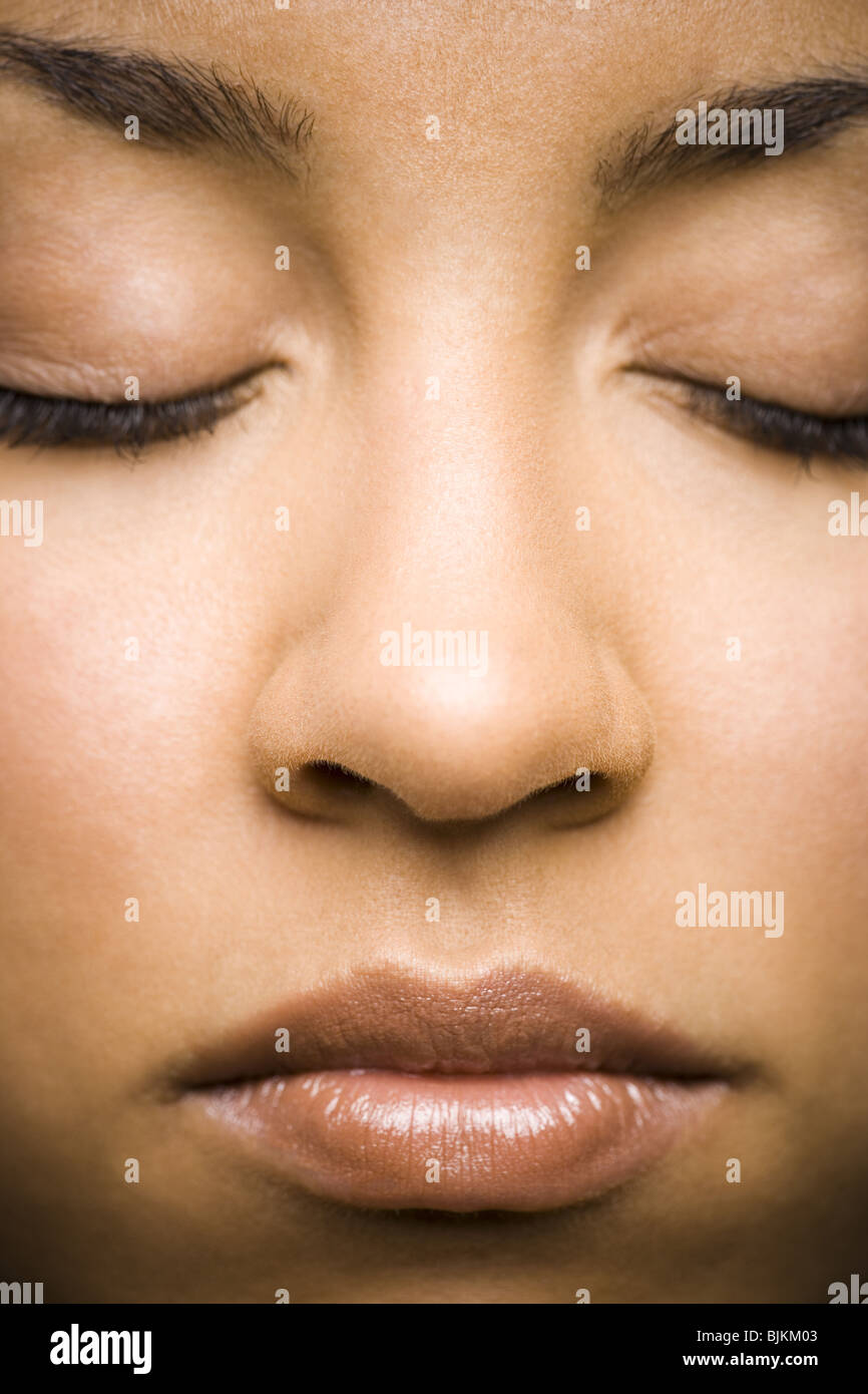Closeup facial features hi-res stock photography and images - Alamy