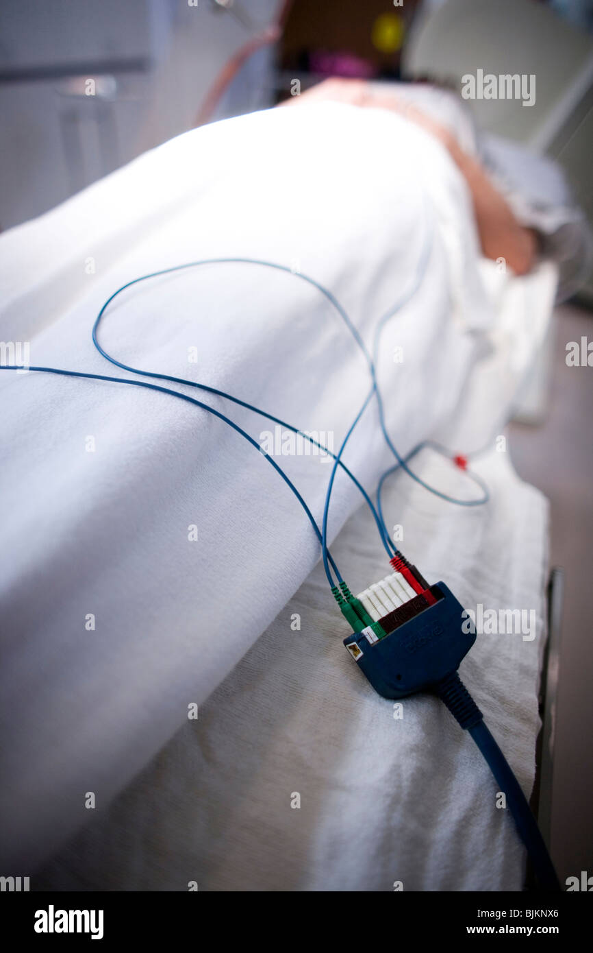Woman on hospital bed from above Stock Photo - Alamy