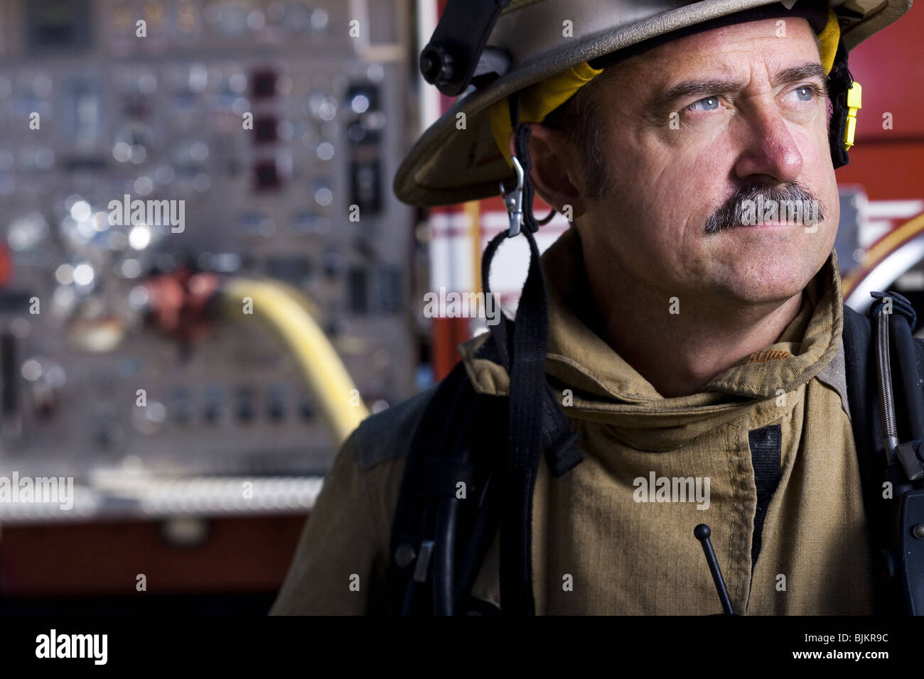 Closeup of fire chief Stock Photo - Alamy