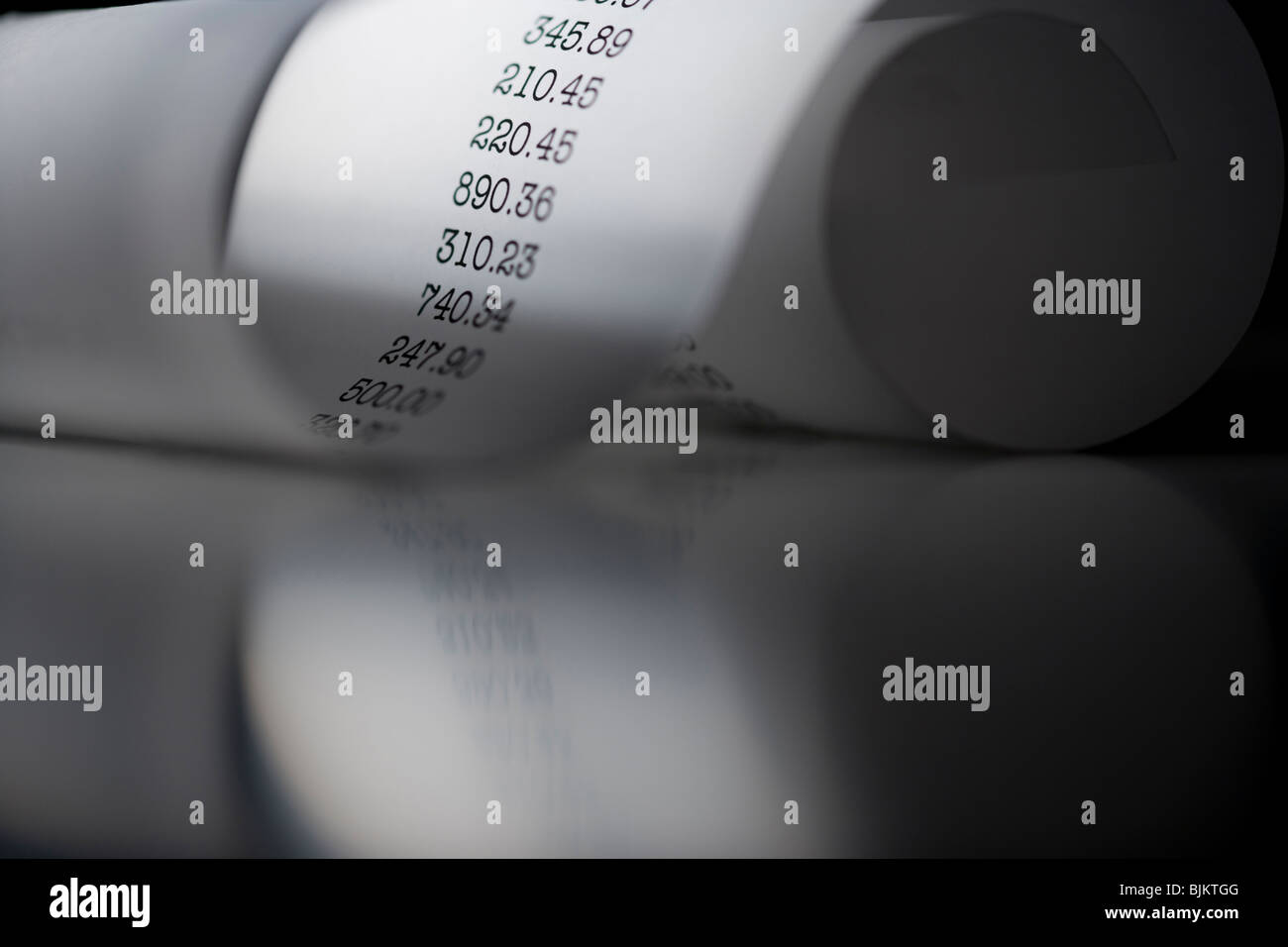 Adding machine tape closeup hi-res stock photography and images - Alamy