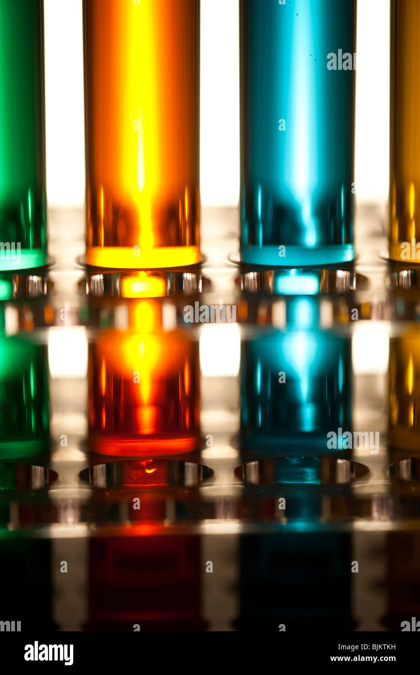 Multi-colored test tubes Stock Photo - Alamy