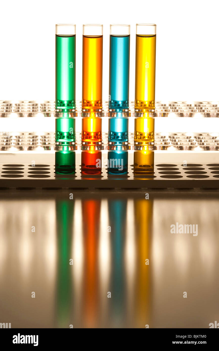 Multi-colored test tubes Stock Photo - Alamy