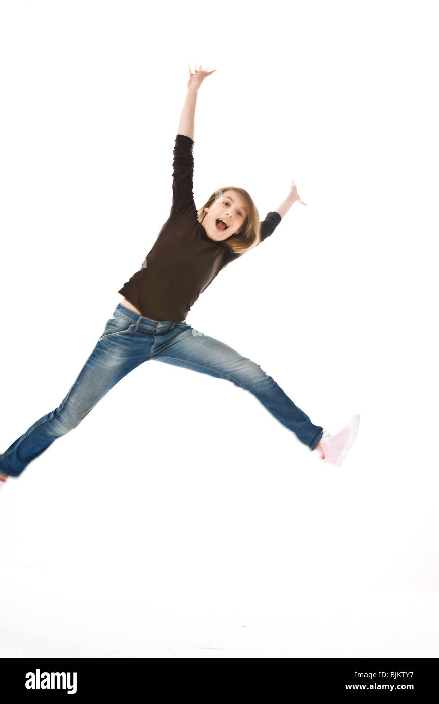 Leaps with outstretched arms hi-res stock photography and images - Alamy