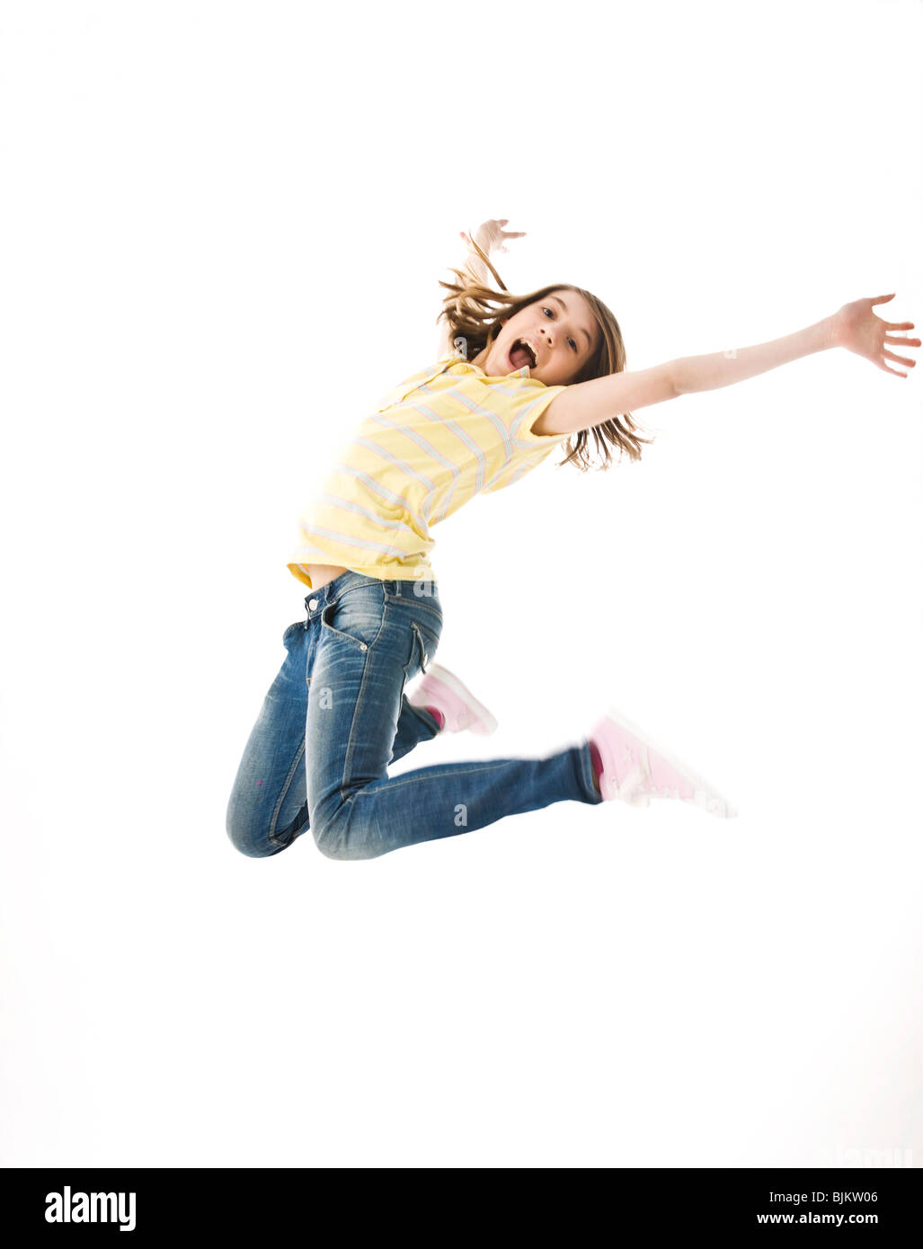 Leaps with outstretched arms hi-res stock photography and images - Alamy