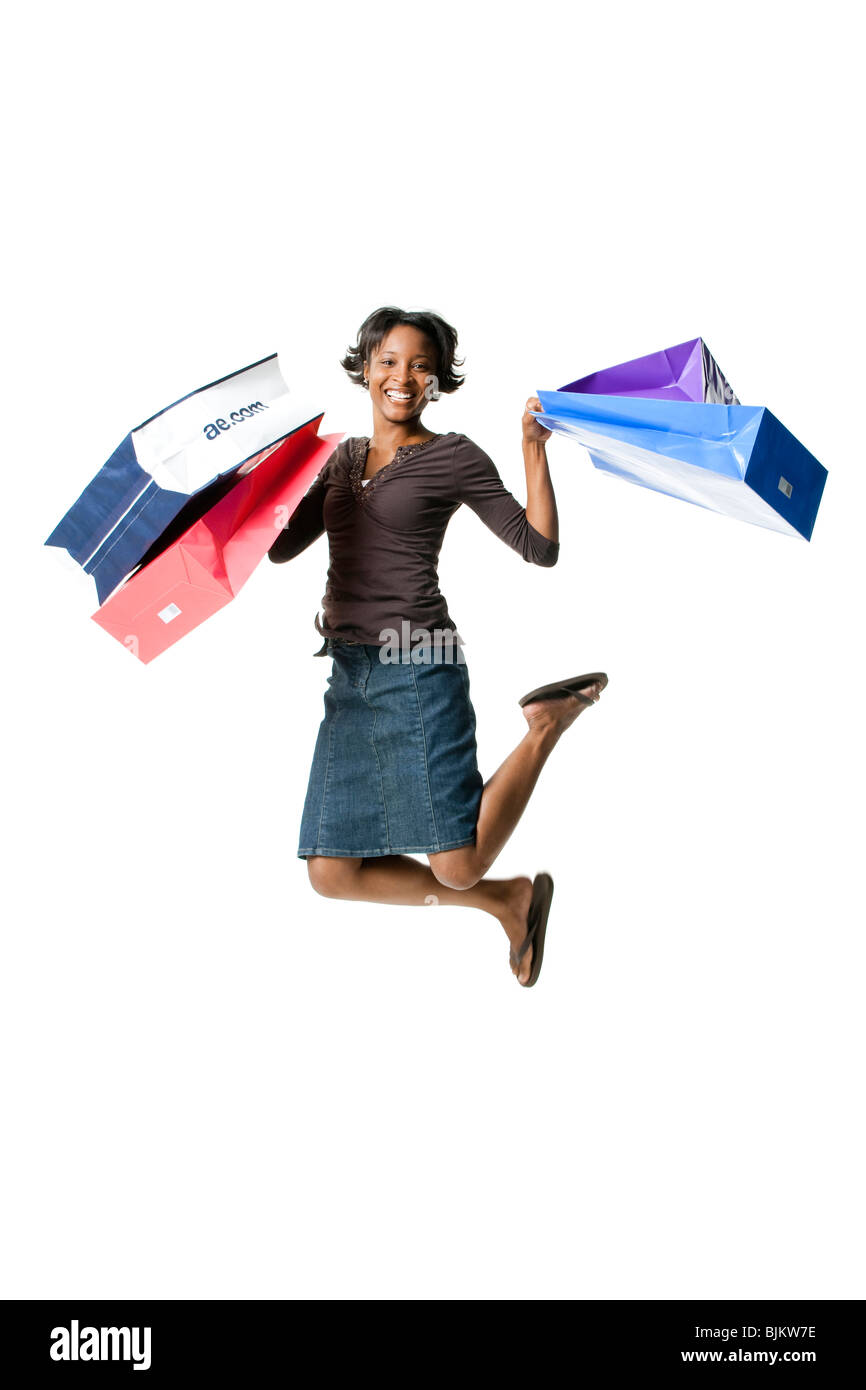 Happy african woman gift Cut Out Stock Images & Pictures - Alamy