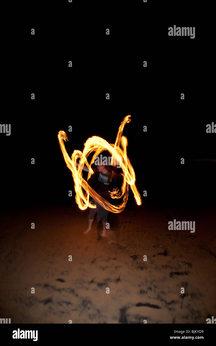 Fire staff spinning hi-res stock photography and images - Alamy