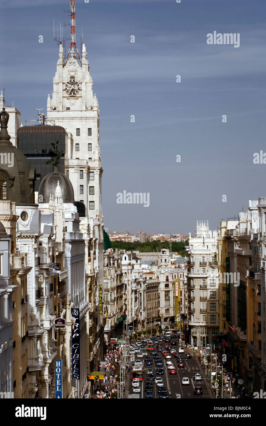Telefonica building and Gran Via, Madrid, Spain, Europe Stock Photo - Alamy