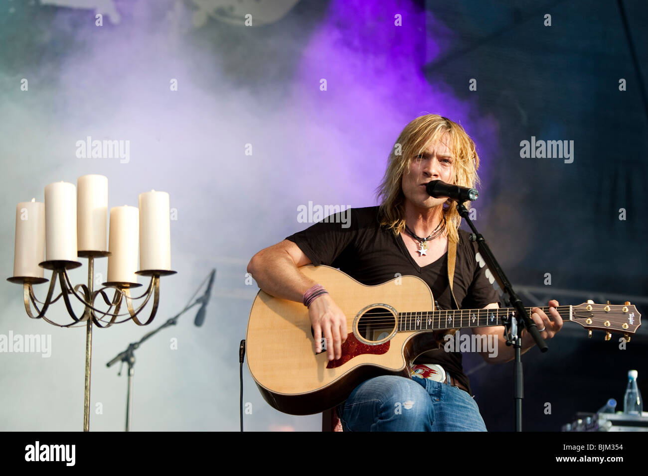 The Swiss Singer and songwriter Ivo live at the Music Plus Open Air in ...