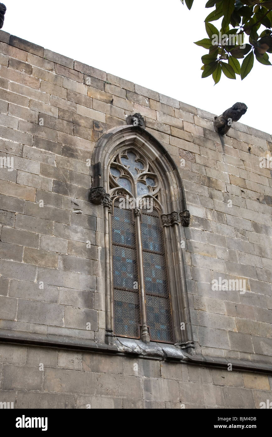 Medieval architecture in Barri Gòtic - on Ancient city walk Stock Photo ...