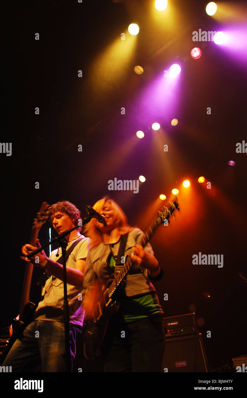 young rock musicians on stage Stock Photo - Alamy