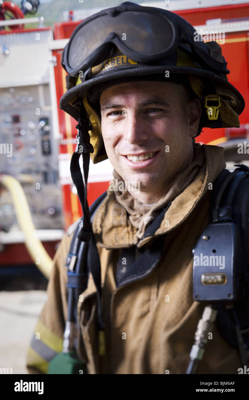 Firefighters in helmets hi-res stock photography and images - Alamy