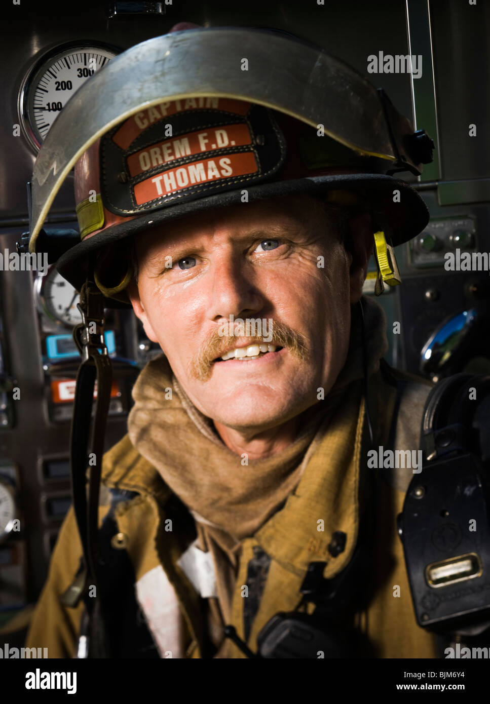 Portrait of a firefighter Stock Photo - Alamy