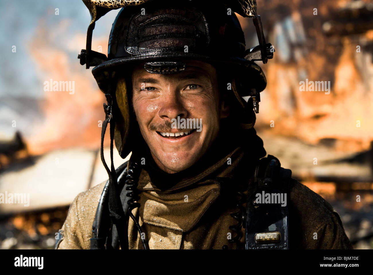 Portrait male firefighters in helmets hi-res stock photography and ...