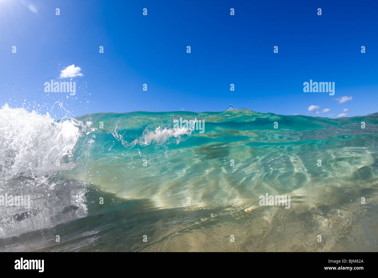 A gentle wave breaks in turquoise water Stock Photo - Alamy