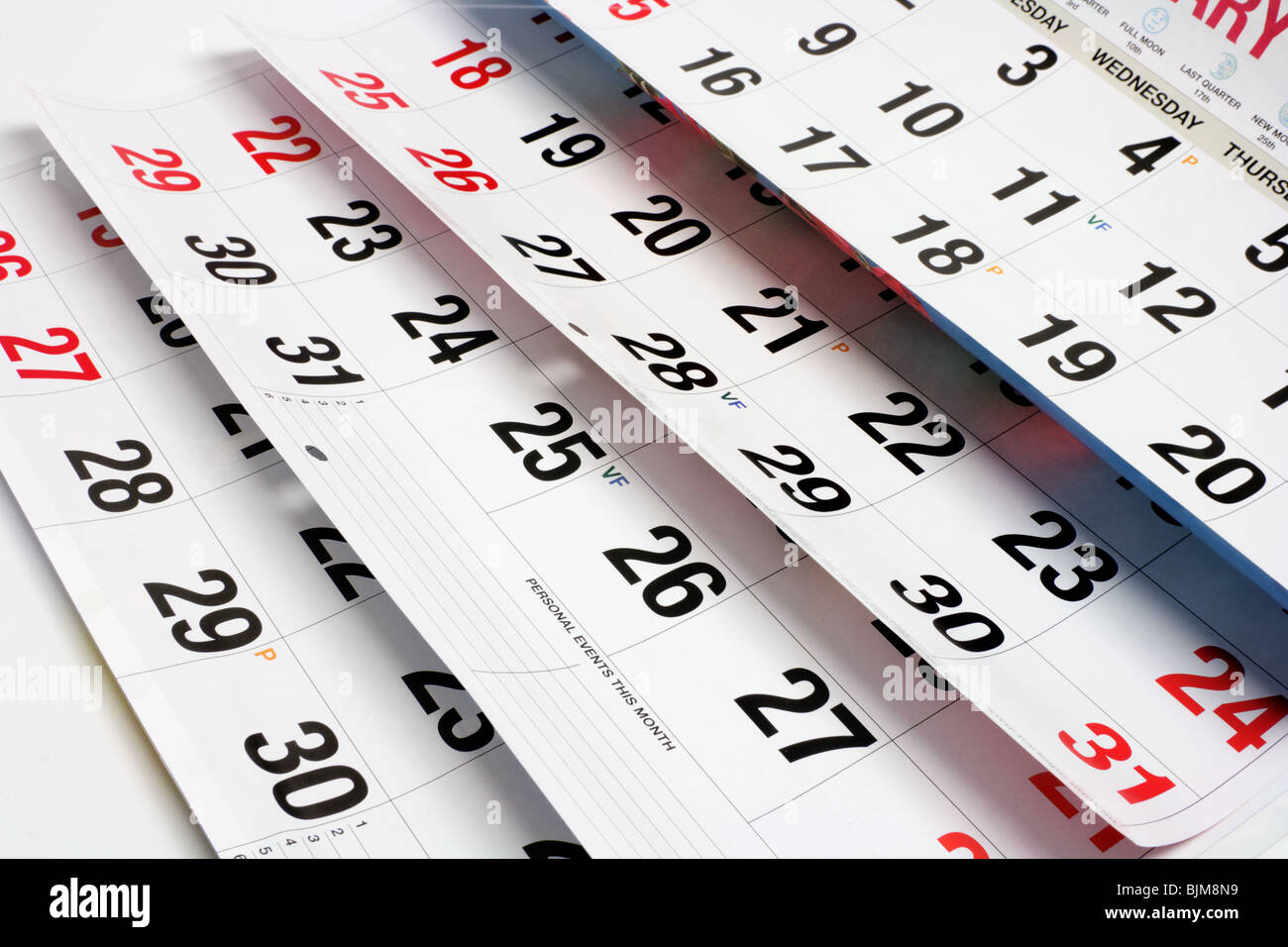 Calendar pages hi-res stock photography and images - Alamy