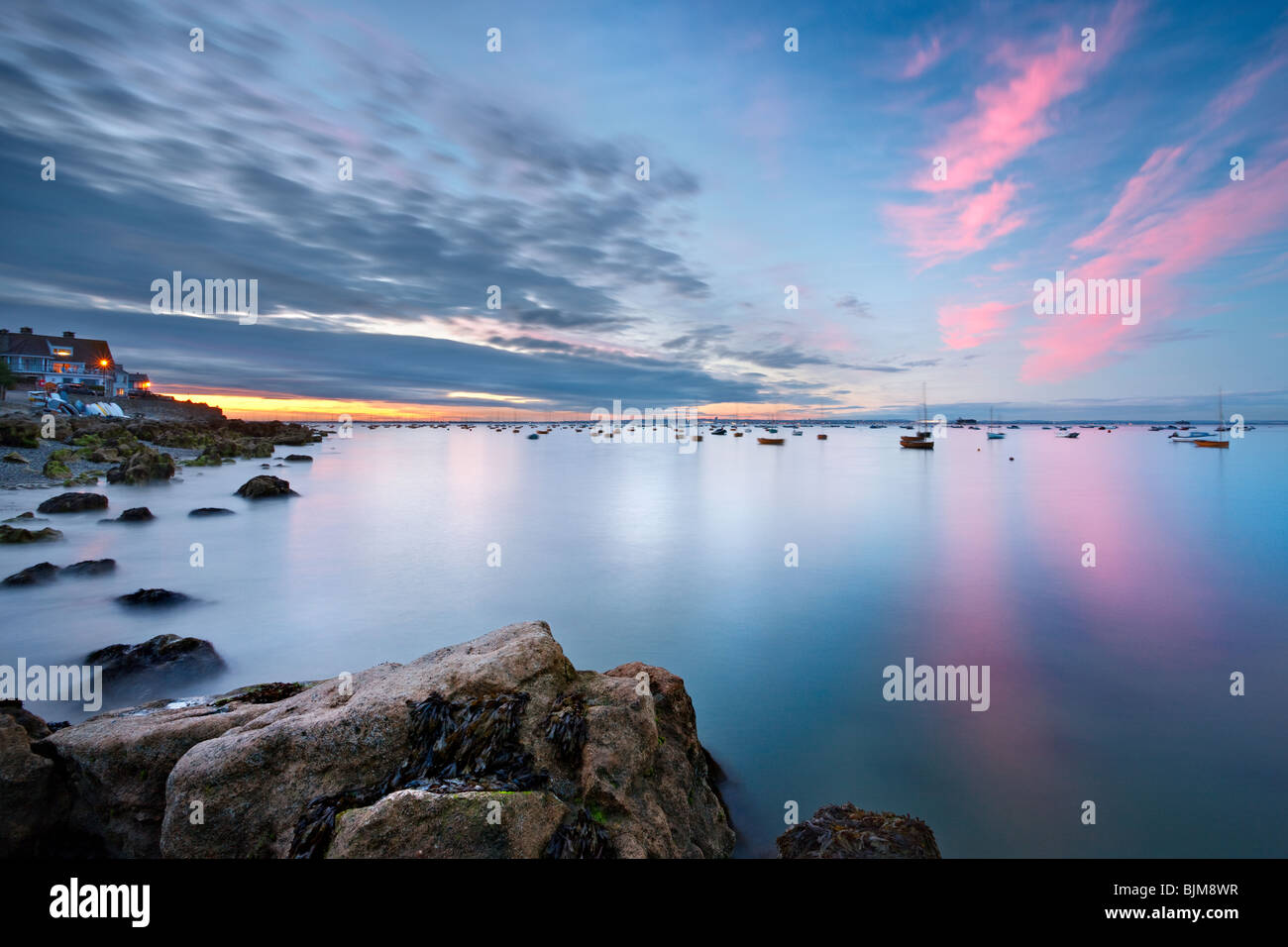 Sun setting over Seaview. Isle of Wight, England, UK Stock Photo - Alamy