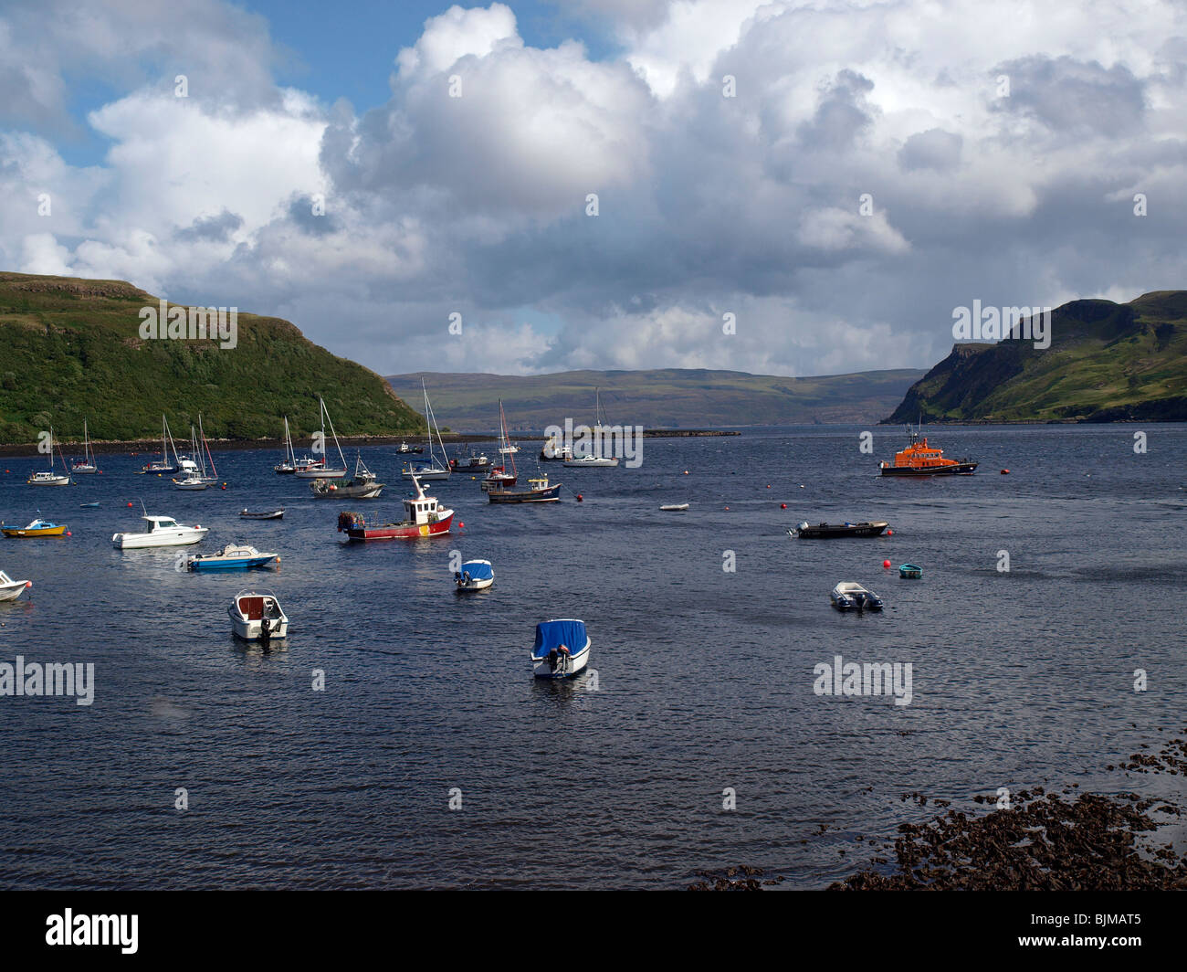 Portree harbour view in Skye island Stock Photo - Alamy