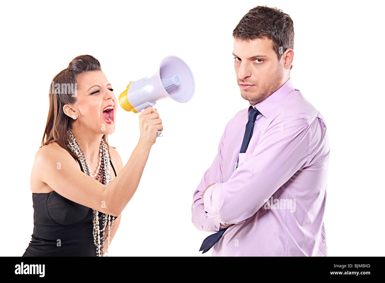 Angry quarrel megaphone Cut Out Stock Images & Pictures - Alamy