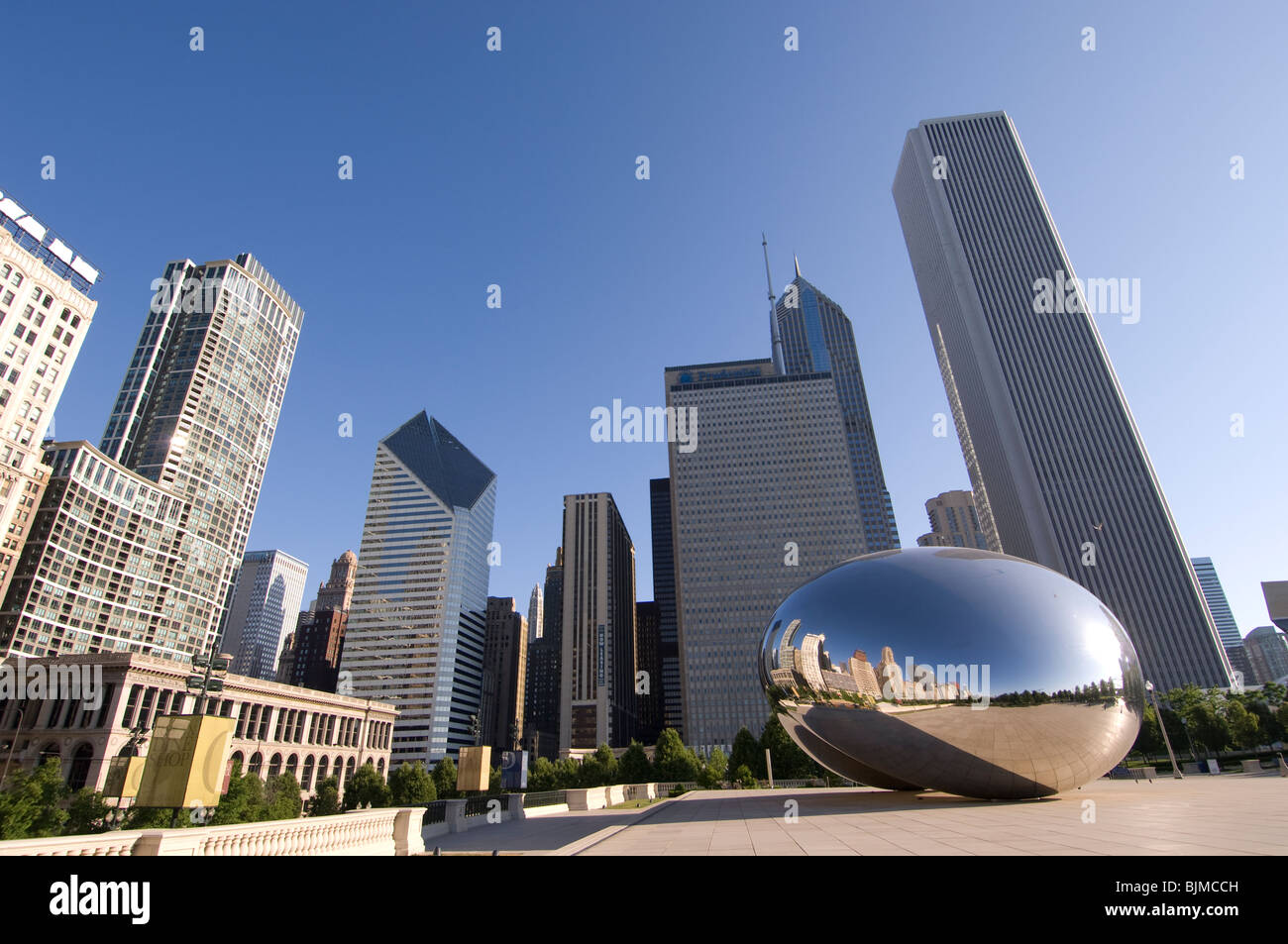 Skyline and Cloud Gate Stock Photo - Alamy
