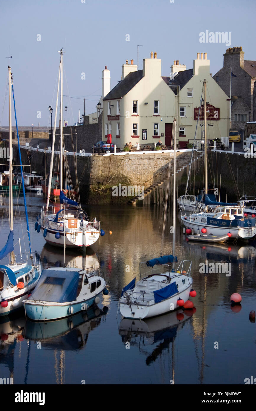castle rushen harbour castletown isle of man uk gb Stock Photo - Alamy