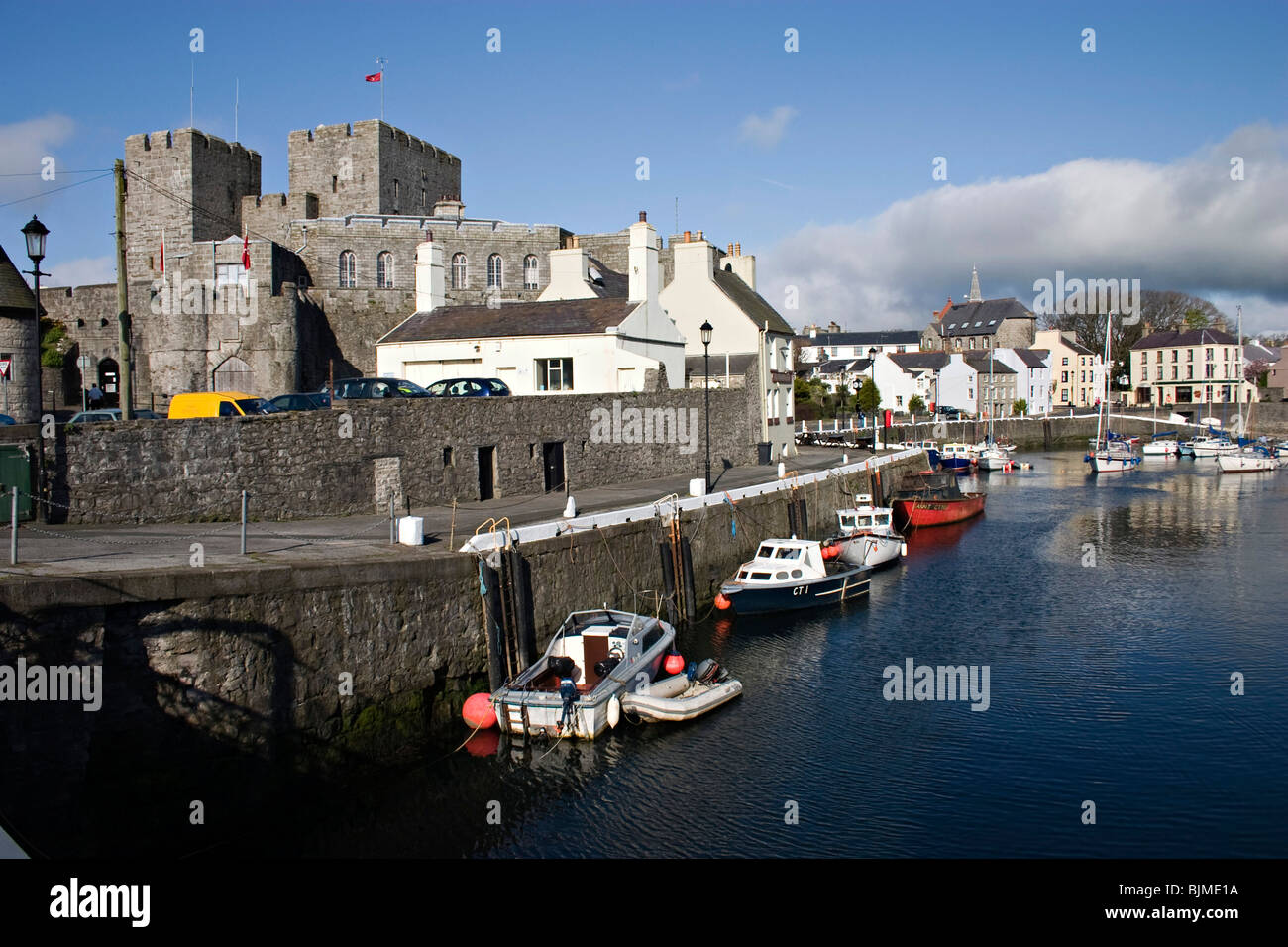 castle rushen harbour castletown isle of man uk gb Stock Photo - Alamy