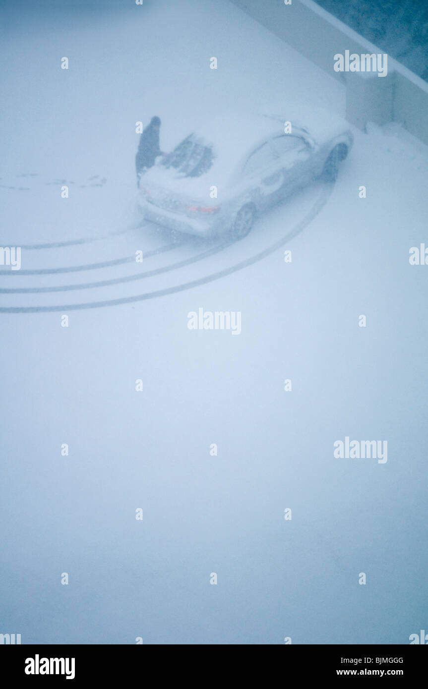 winter weather with cars and snow Stock Photo - Alamy