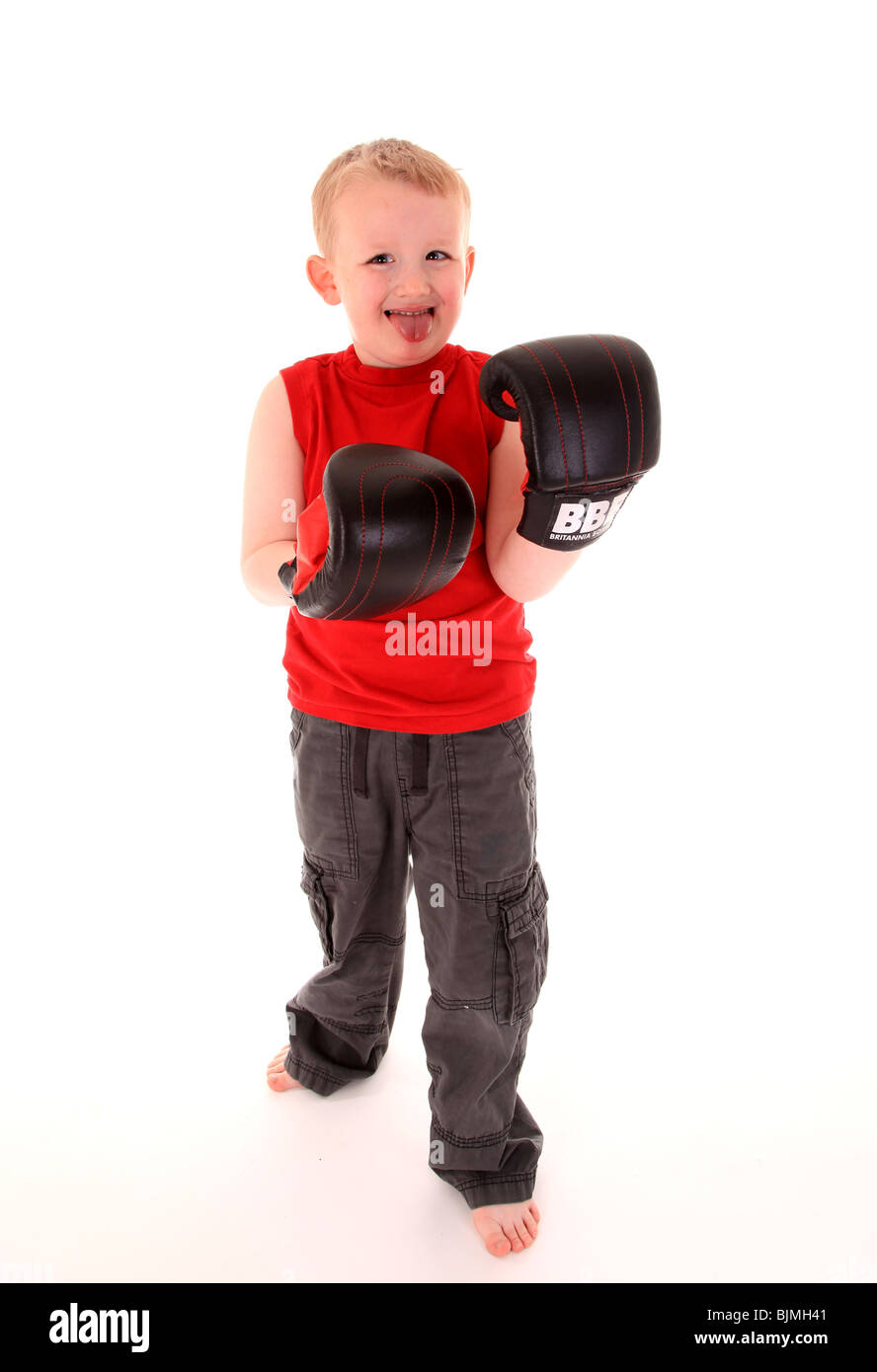 4 year old boy boxing Stock Photo - Alamy