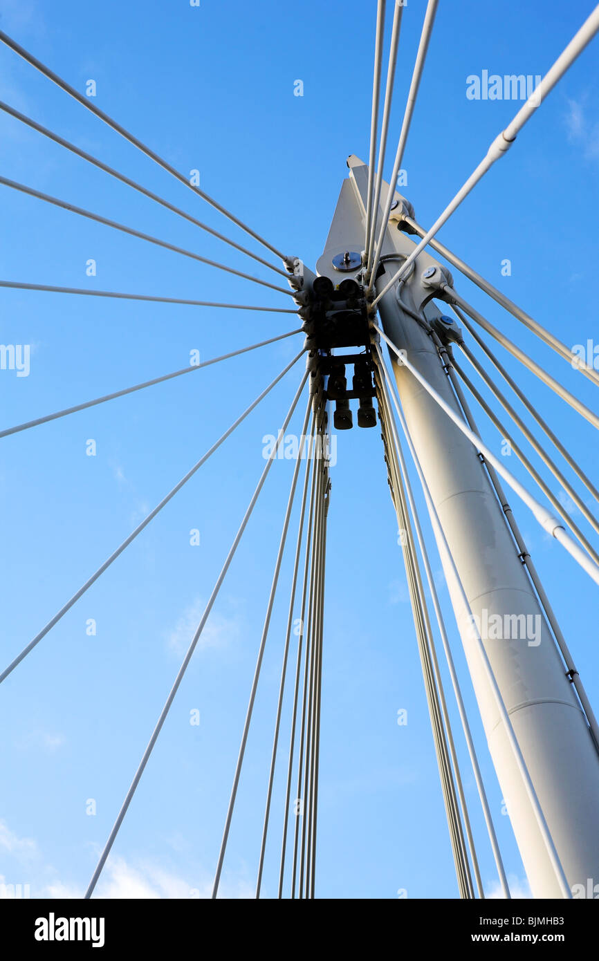 Cables of a bridge in London Stock Photo - Alamy
